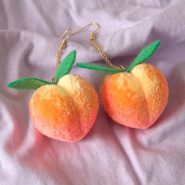 Peach Drop Earrings - Etsy