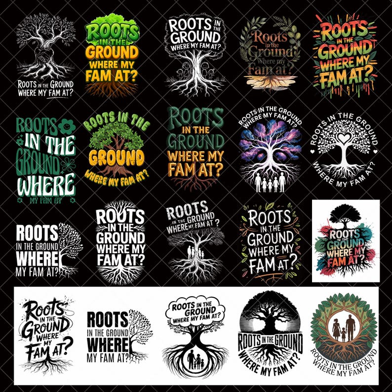 Roots in the Ground PNG Bundle, Family Reunion Afro PNG, Where My Fam ...