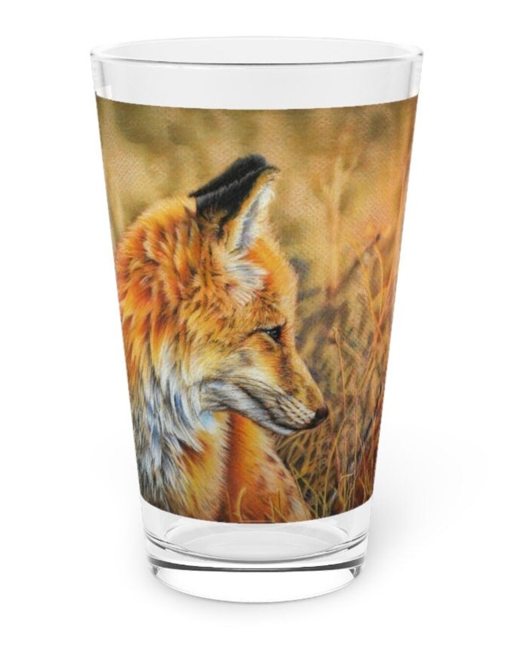 Red Fox Art Pint Glass, 16oz, Fox Gifts, Nature Lover Gifts ...