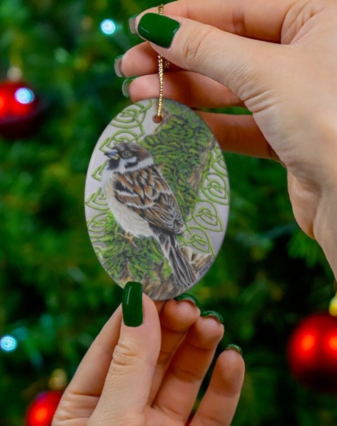 Celtic Wren Art Ceramic Ornament- Car Charm/ Bird Lover Gifts/ Nature ...