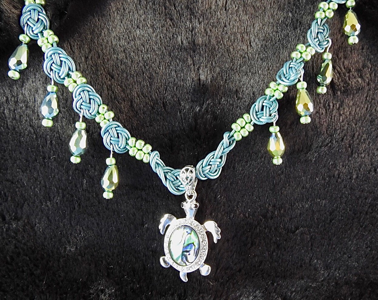 Abalone Sea Turtle Leather Celtic Necklace/ Sea Turtle Gifts/ - Etsy