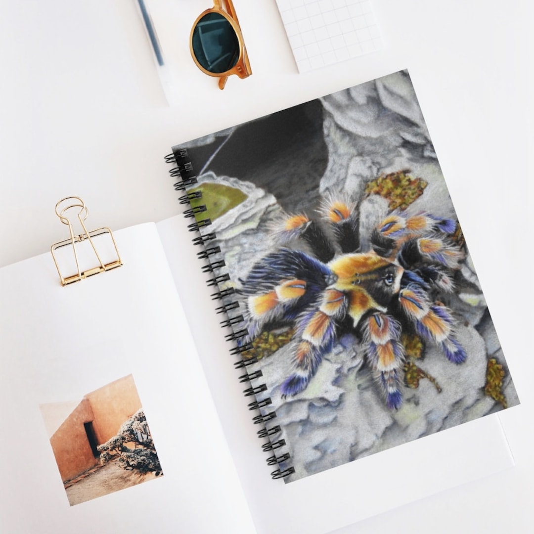 Mexican Red Knee Tarantula Art Spiral Notebook - Ruled Line, Colored ...