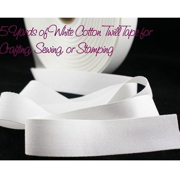 White Cotton Twill Tape - Etsy