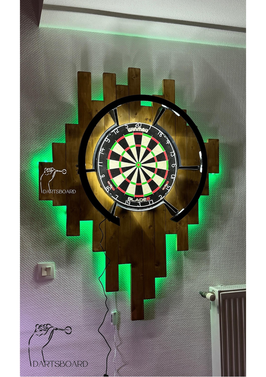 Plans protection jeu de fléchette en bois avec LED 130cm x 100,5cm sans ...
