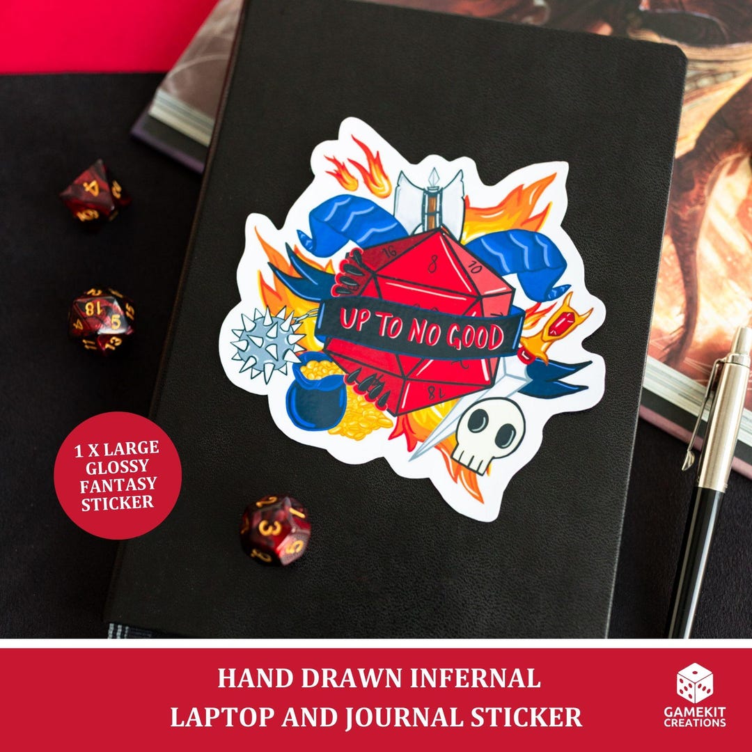 Infernal Sticker – Hand-drawn Fantasy RPG Character, Laminated Journal ...