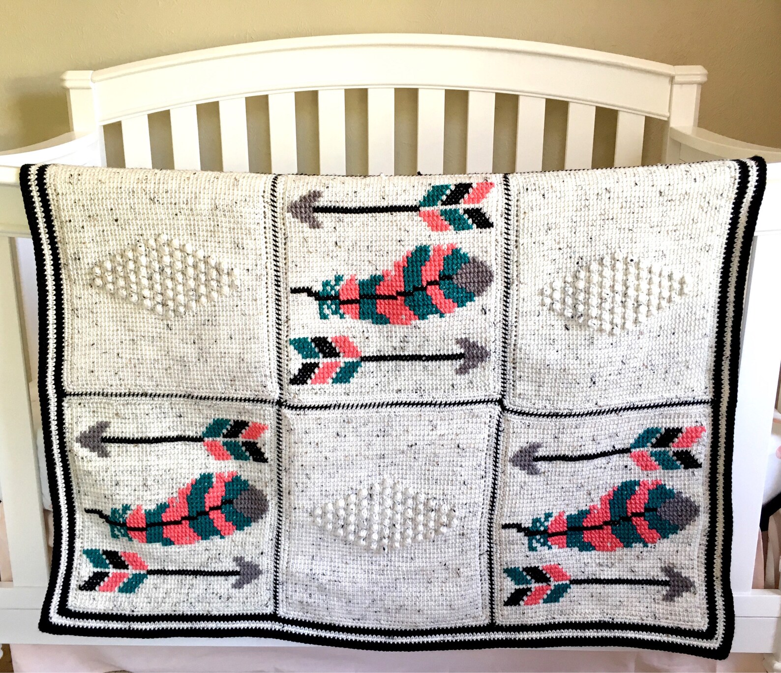 Crocheted Arrow Baby Blanket: Western Native Nursery Decor - Etsy