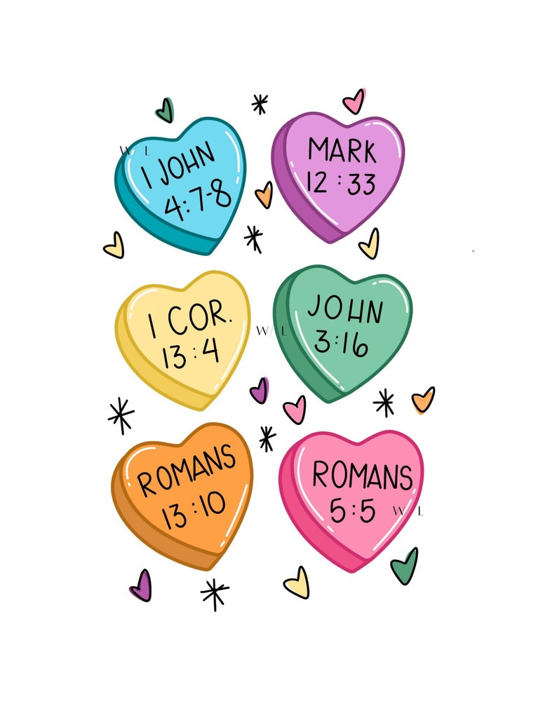 Bible Conversation Hearts VALENTINES Png,svg,pdf - Etsy