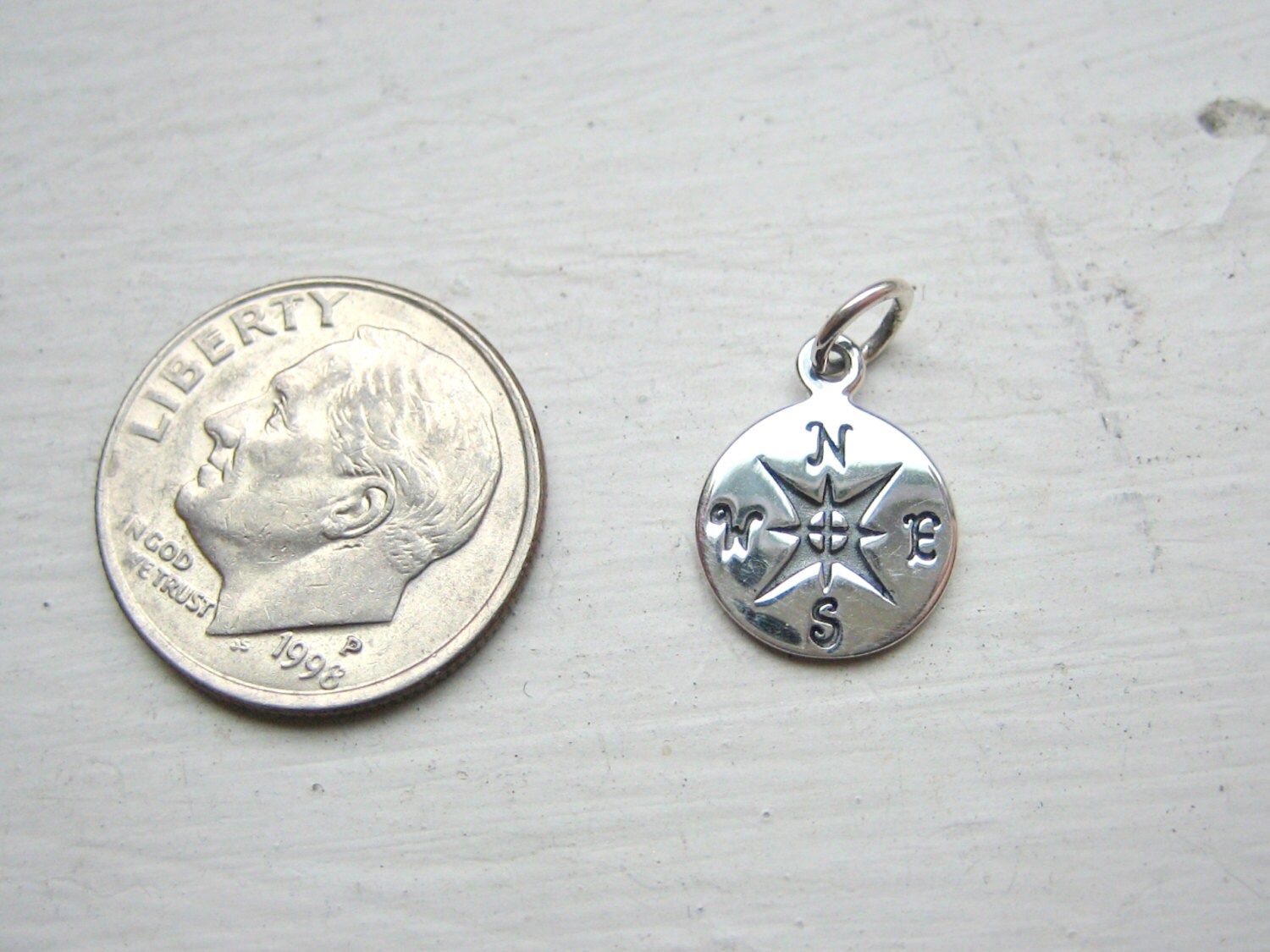 Sterling Silver Compass Charm Add on Nautical - Etsy