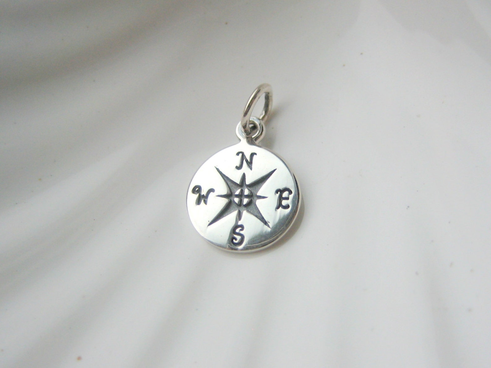 Sterling Silver Compass Charm Add on Nautical - Etsy