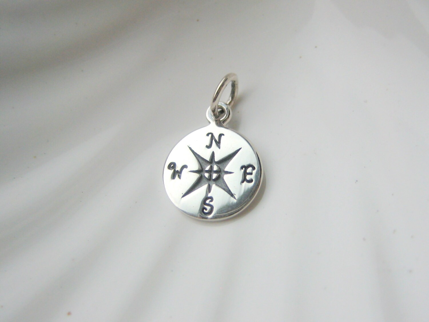 Sterling Silver Compass Charm Add on Nautical - Etsy