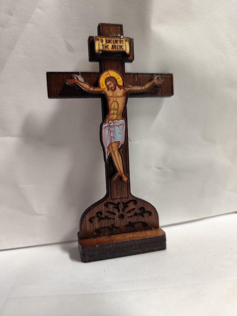 Wooden Orthodox Crucifix: Jesus Christ Icon, Handmade Cross - Etsy UK