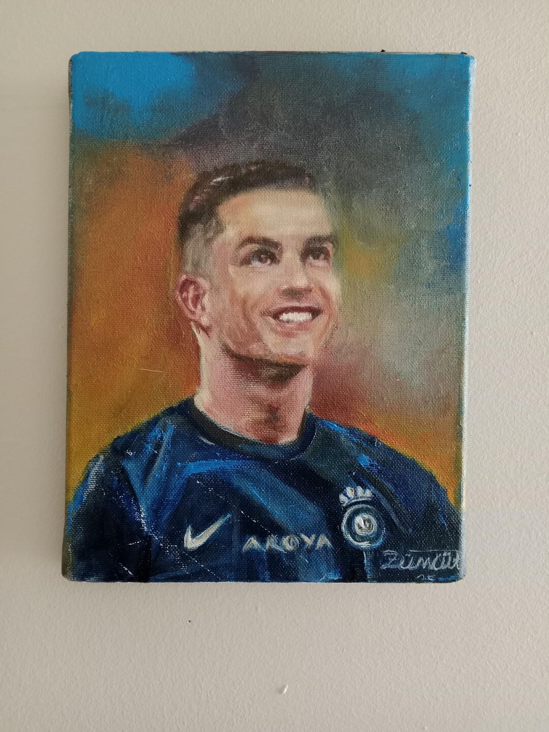 Cristiano Ronaldo Oil Paint, Iconic Oil Paint, Unique Birthday Gift ...