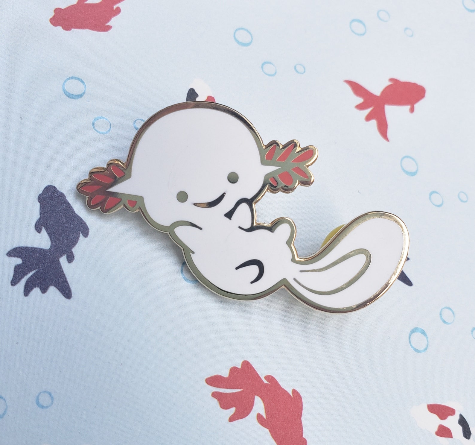 Axolotl Hard Enamel Pin Cute White Salamander Hat Pin | Etsy