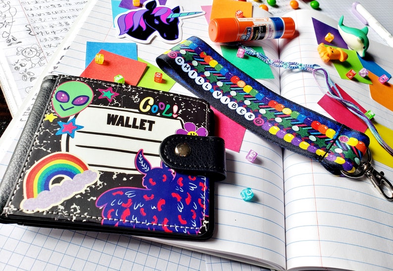 Composition Book Wallet With Side Clasp and ID Window - Etsy