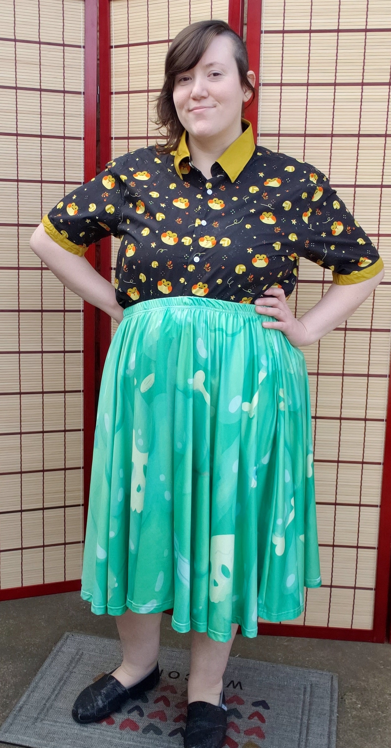 Big Scary Slime Midi Skirt With Pockets | Green Slime Dnd Monster ...