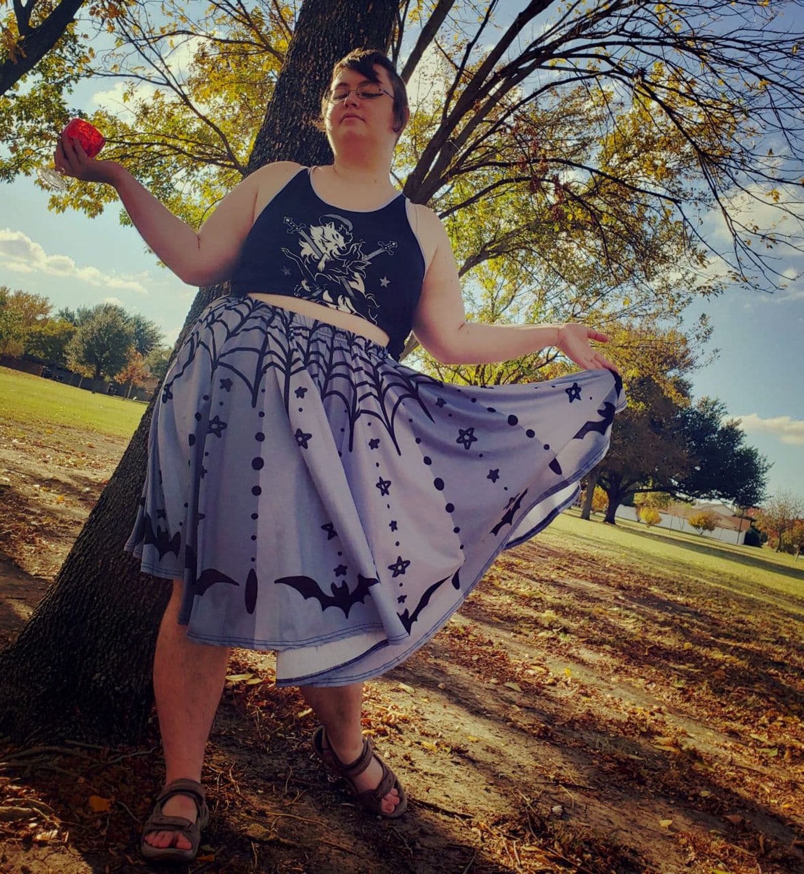 Twinkle Twinkle Little Bat Midi Skirt WITH POCKETS | Goth Halloween ...