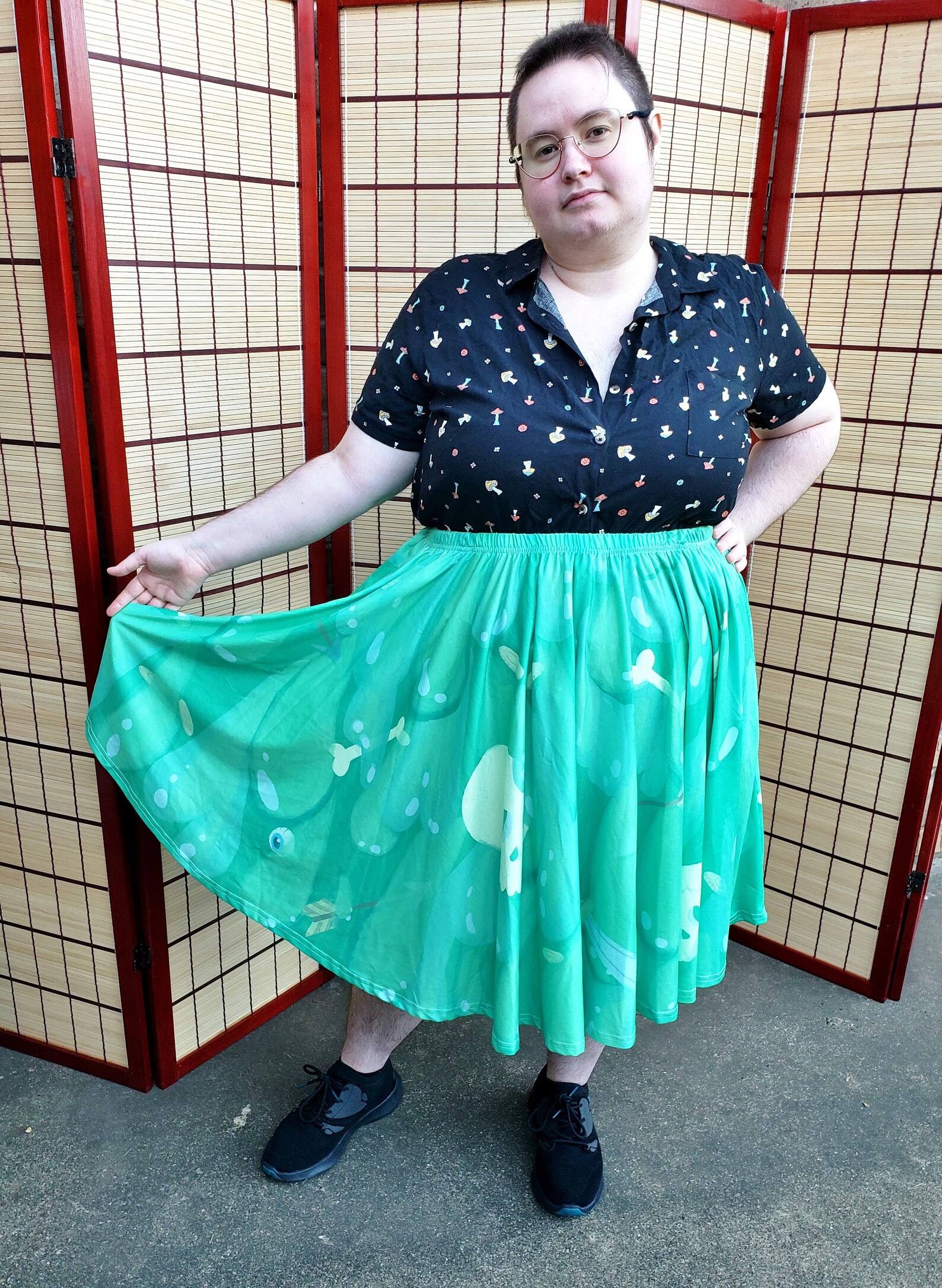 Big Scary Slime Midi Skirt With Pockets | Green Slime Dnd Monster ...