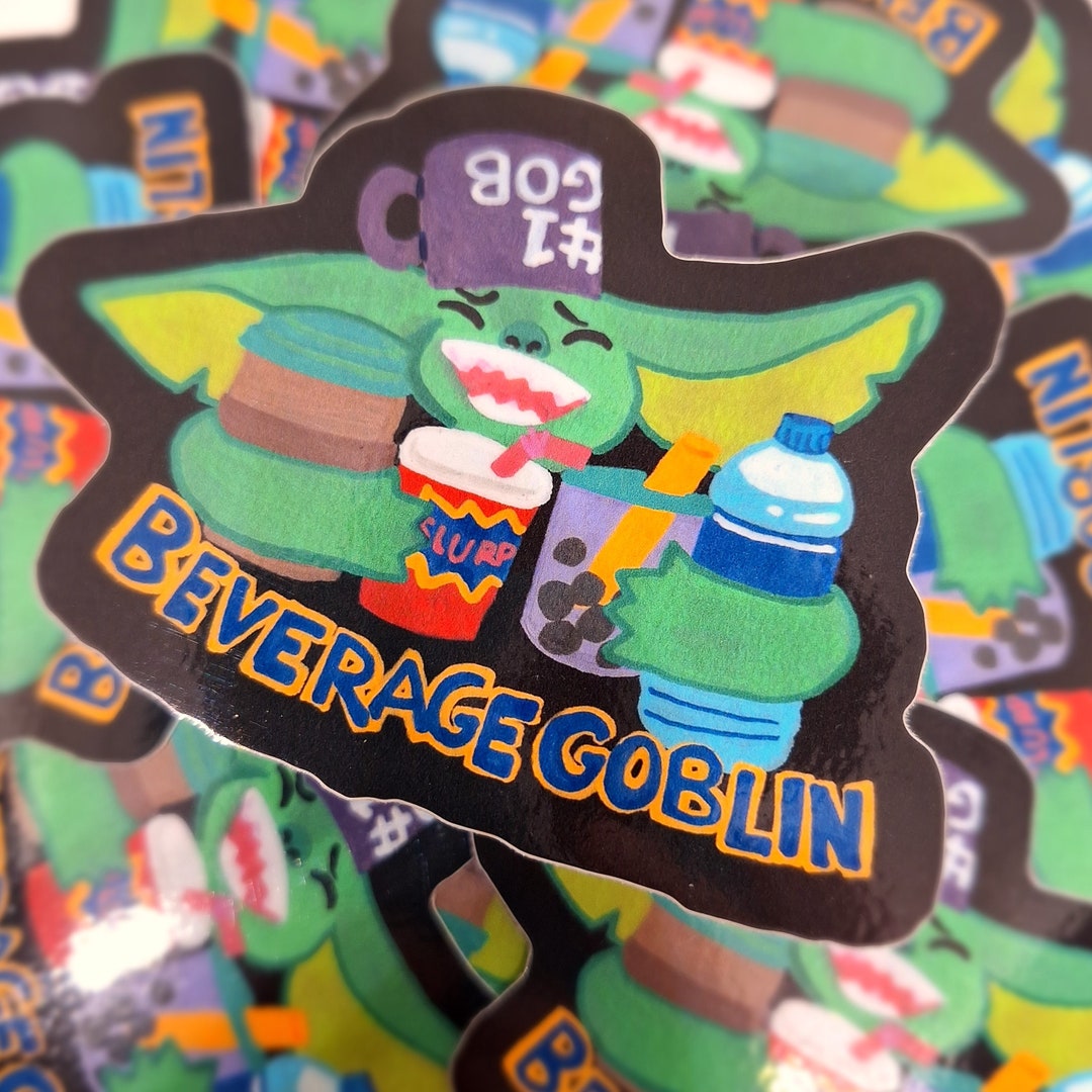 Beverage Goblin | Drinks Girly | Bev Collector Vinyl Sticker - Etsy