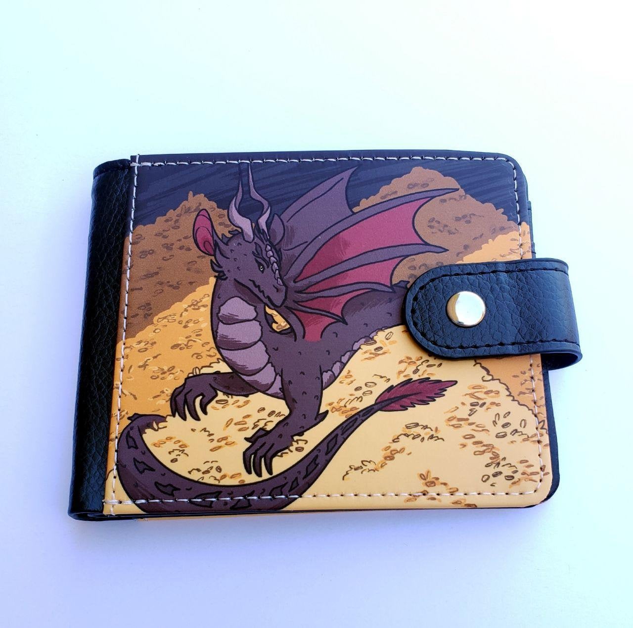 Dragon Wallet With Side Clasp and ID Window Dnd Dungeons and | Etsy
