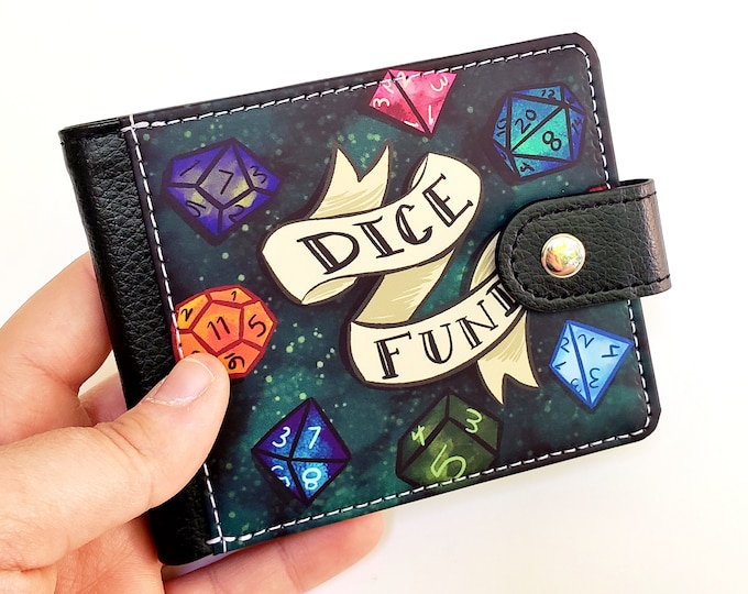 Dice Fund Wallet With Side Clasp and ID Window Dnd Dungeons - Etsy