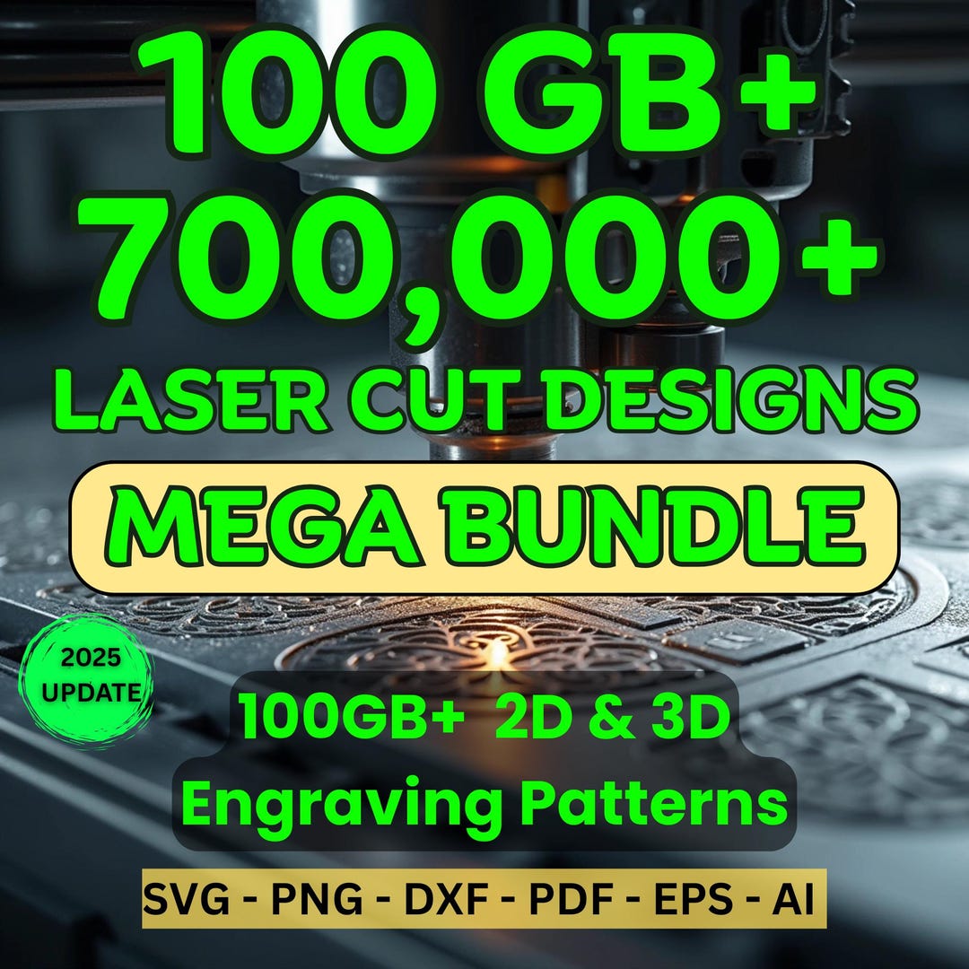 Laser Cut Files Mega Bundle | Svg Dxf Png Cdr Eps | 3D & 2D Patterns ...