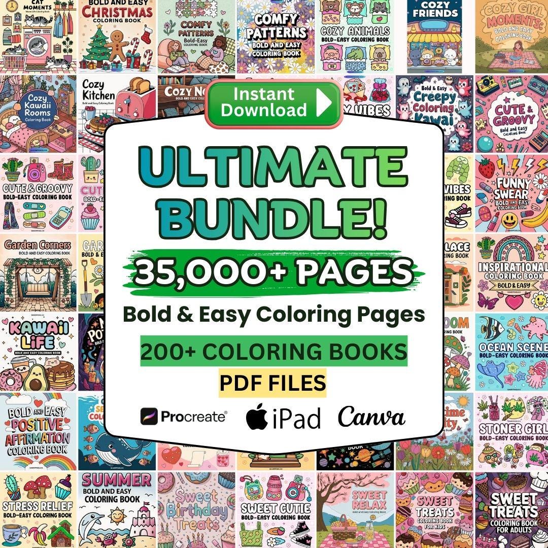 Coloring Pages Ultimate Bundle, 35,600+ Pages, Bold and Easy Coloring ...