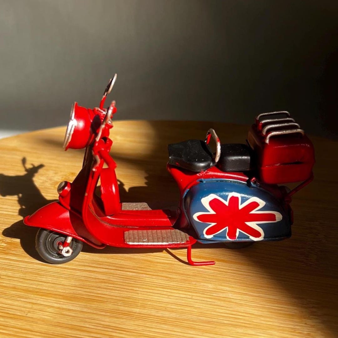 Red Metal Vespa Model, Vintage Scooter Decoration - Etsy UK