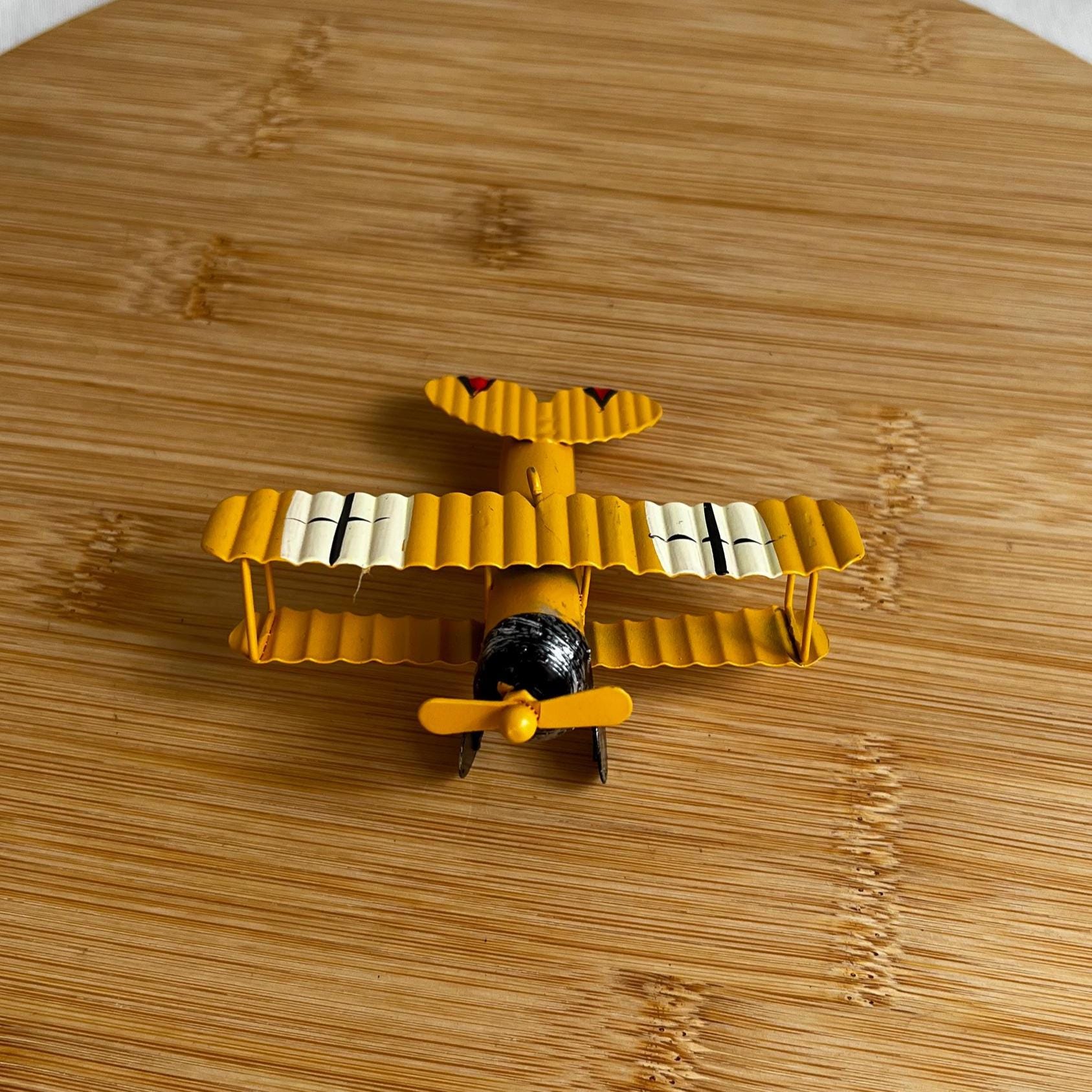 VINTAGE YELLOW AIRPLANE / Old Classic Metal Model / Yellow Plane Toy ...