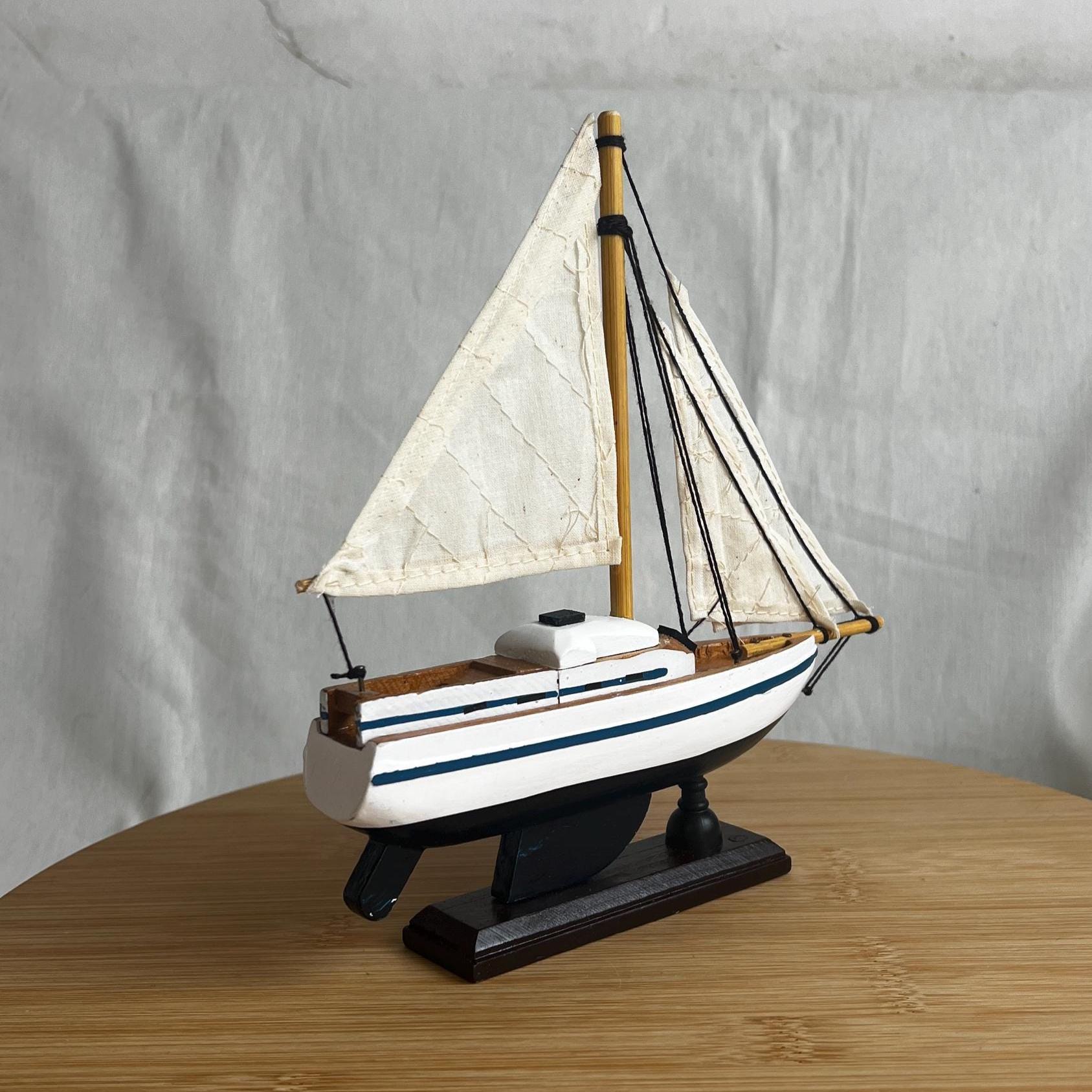 SAILBOAT Model / Wooden Boat / Vintage Art / Nautical Deco / Home ...