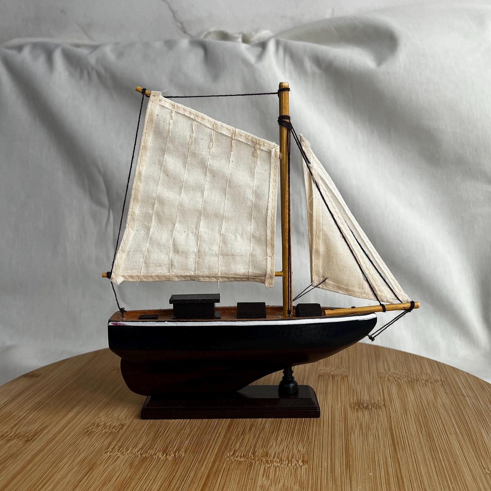 SAILBOAT Model / Wooden Boat / Vintage Art / Nautical Deco / Home ...