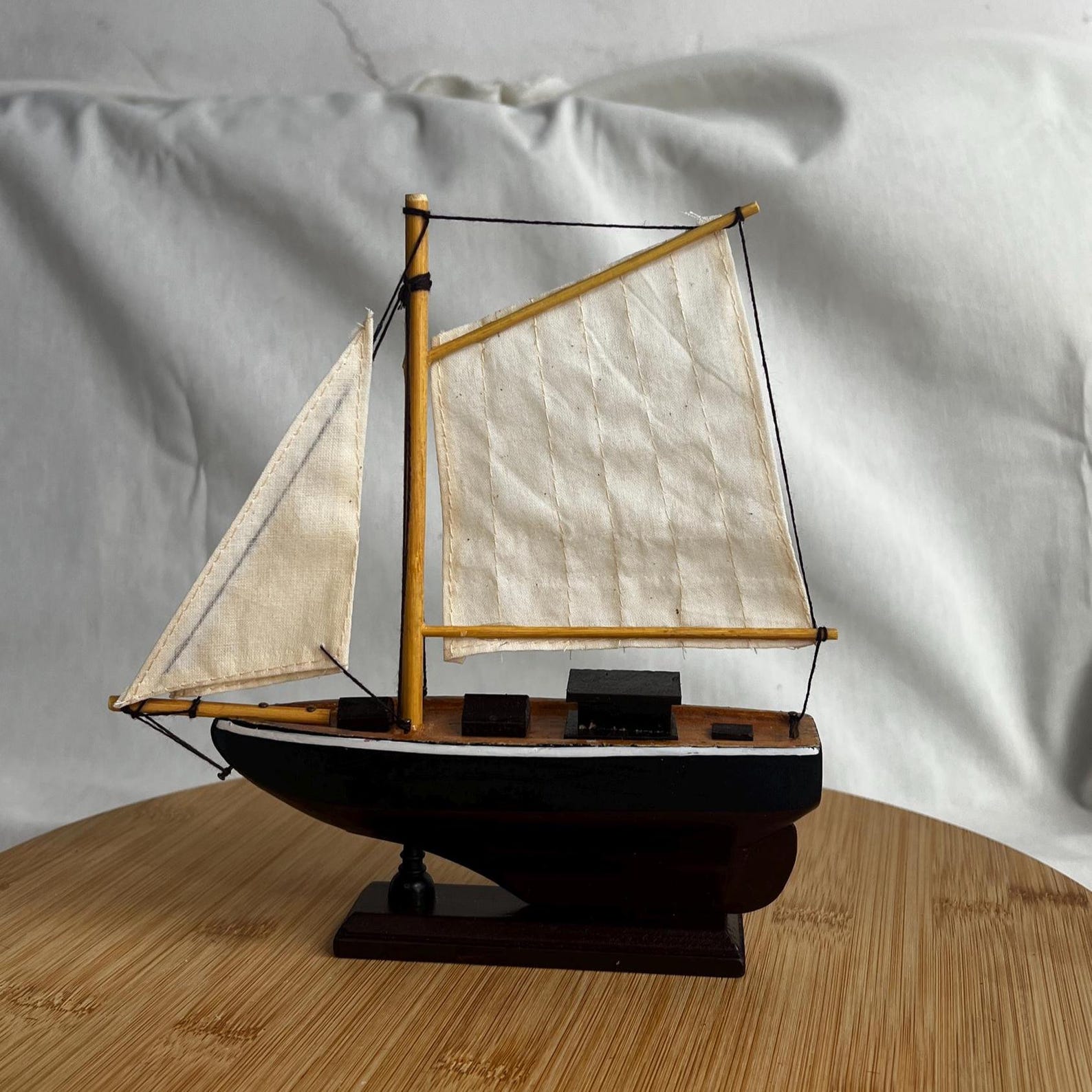 SAILBOAT Model / Wooden Boat / Vintage Art / Nautical Deco / Home ...