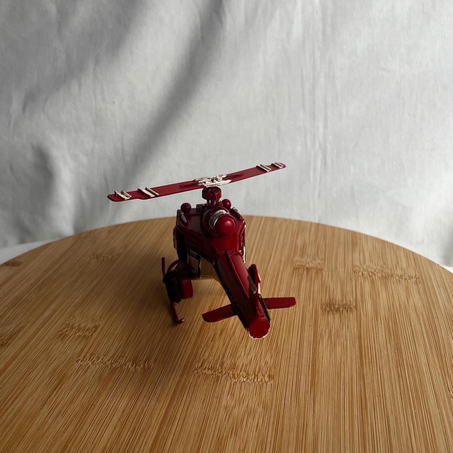 VINTAGE RED HELICOPTER Replica / Old Classic Metal Model / Plane Toy ...