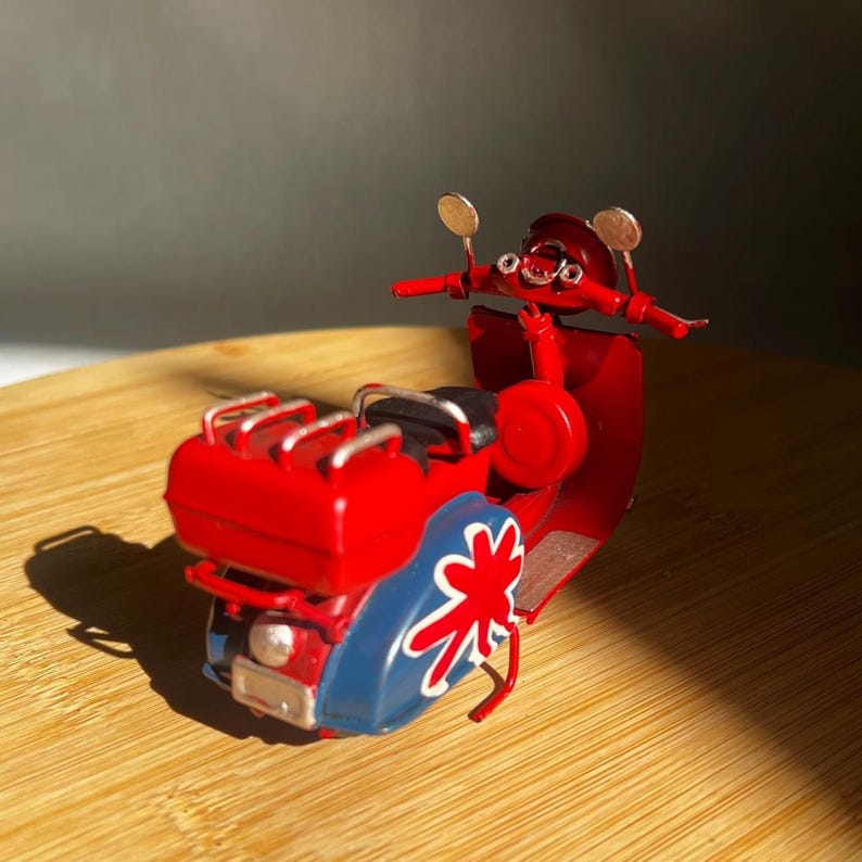 Red Metal Vespa Model, Vintage Scooter Decoration - Etsy UK