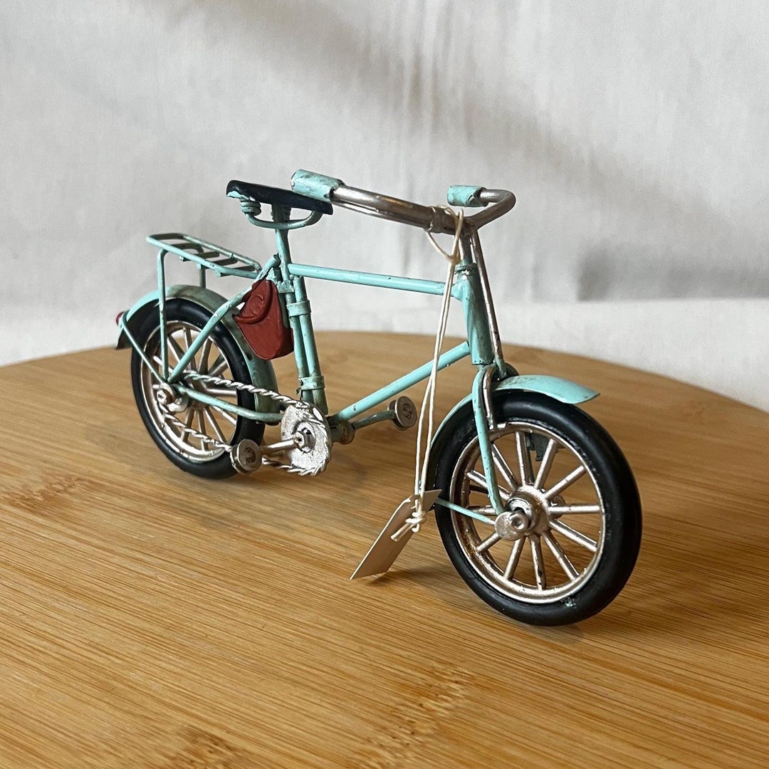 BICYCLE BLUE Decoration / Old Bike Model / Vintage Metal Toy / Classic ...