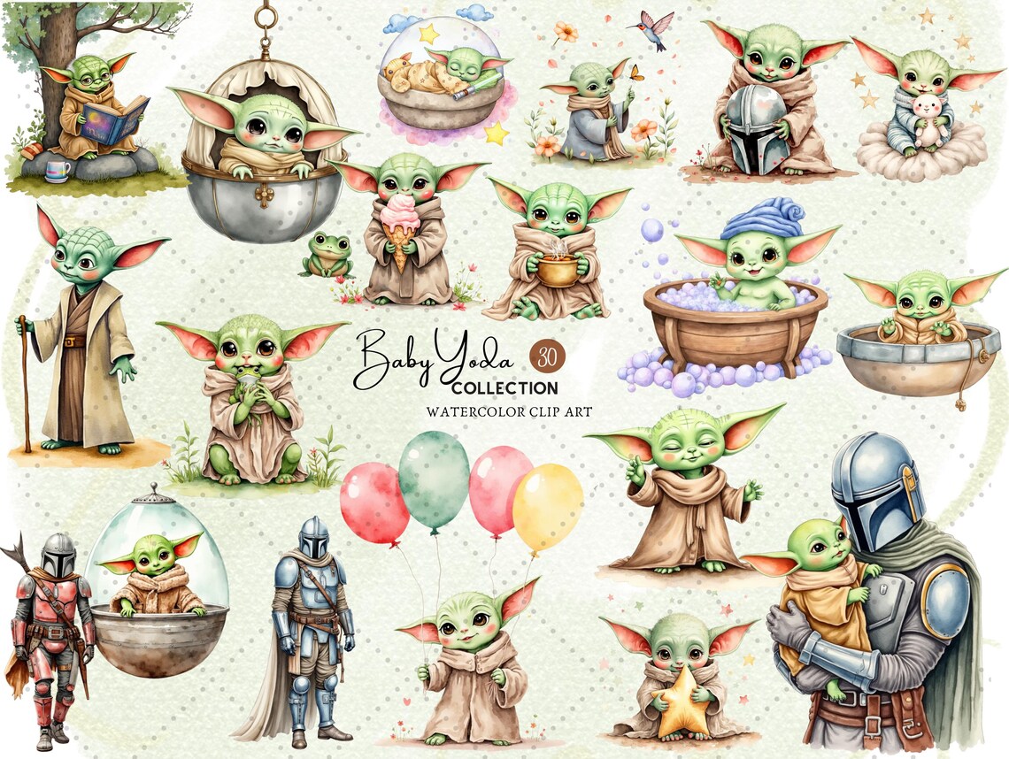 Cute Green Alien Baby Clipart – Adorable Space Creature PNG Set With ...
