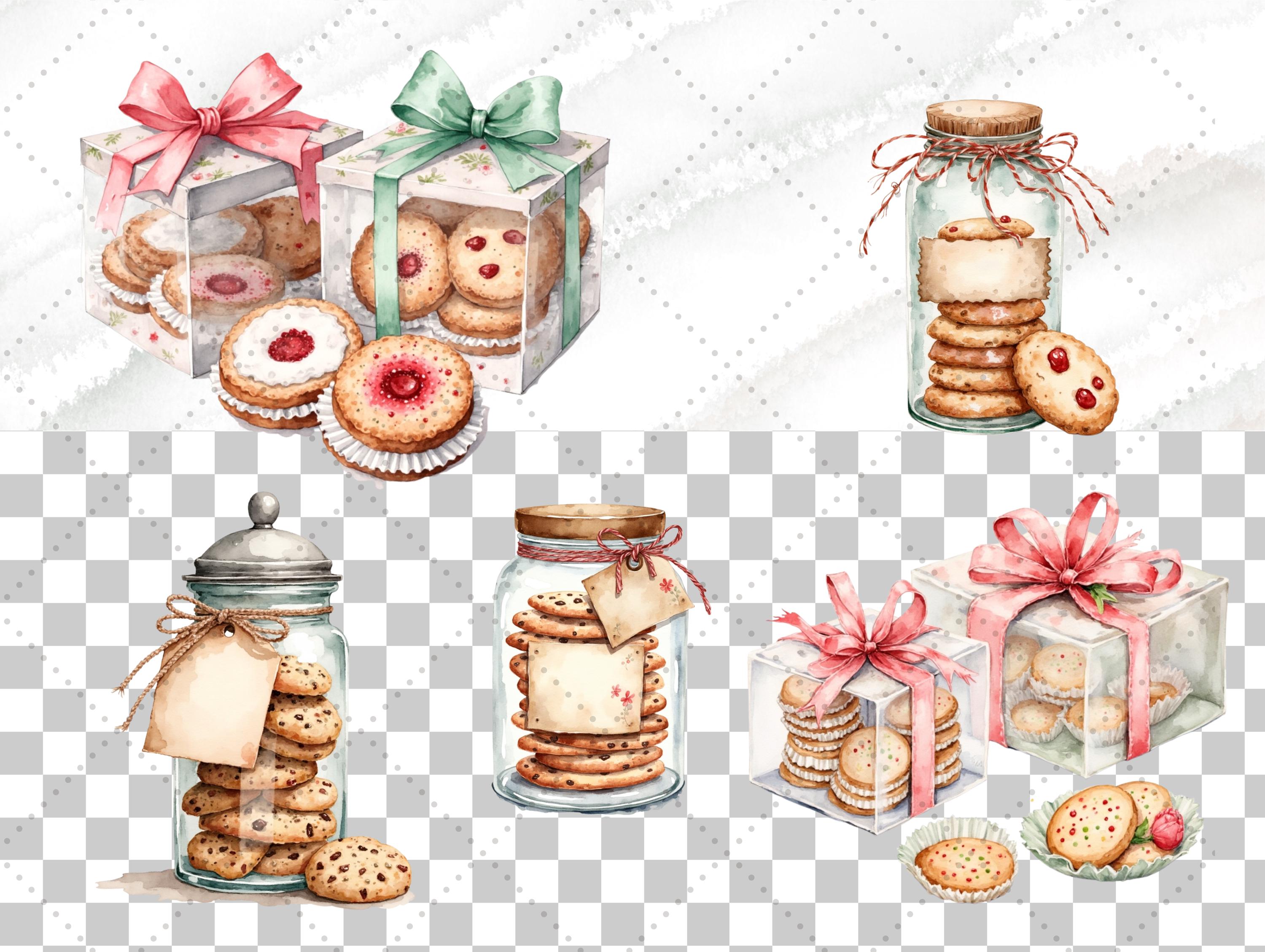 Cookie Clipart Bundle Cute Handdrawn Cookies PNG Set With Chocolate ...