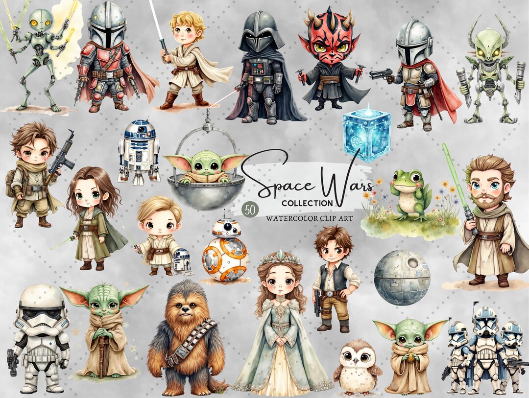 Space Wars Clipart Set | Cute Galaxy Warriors Illustration | Digital ...