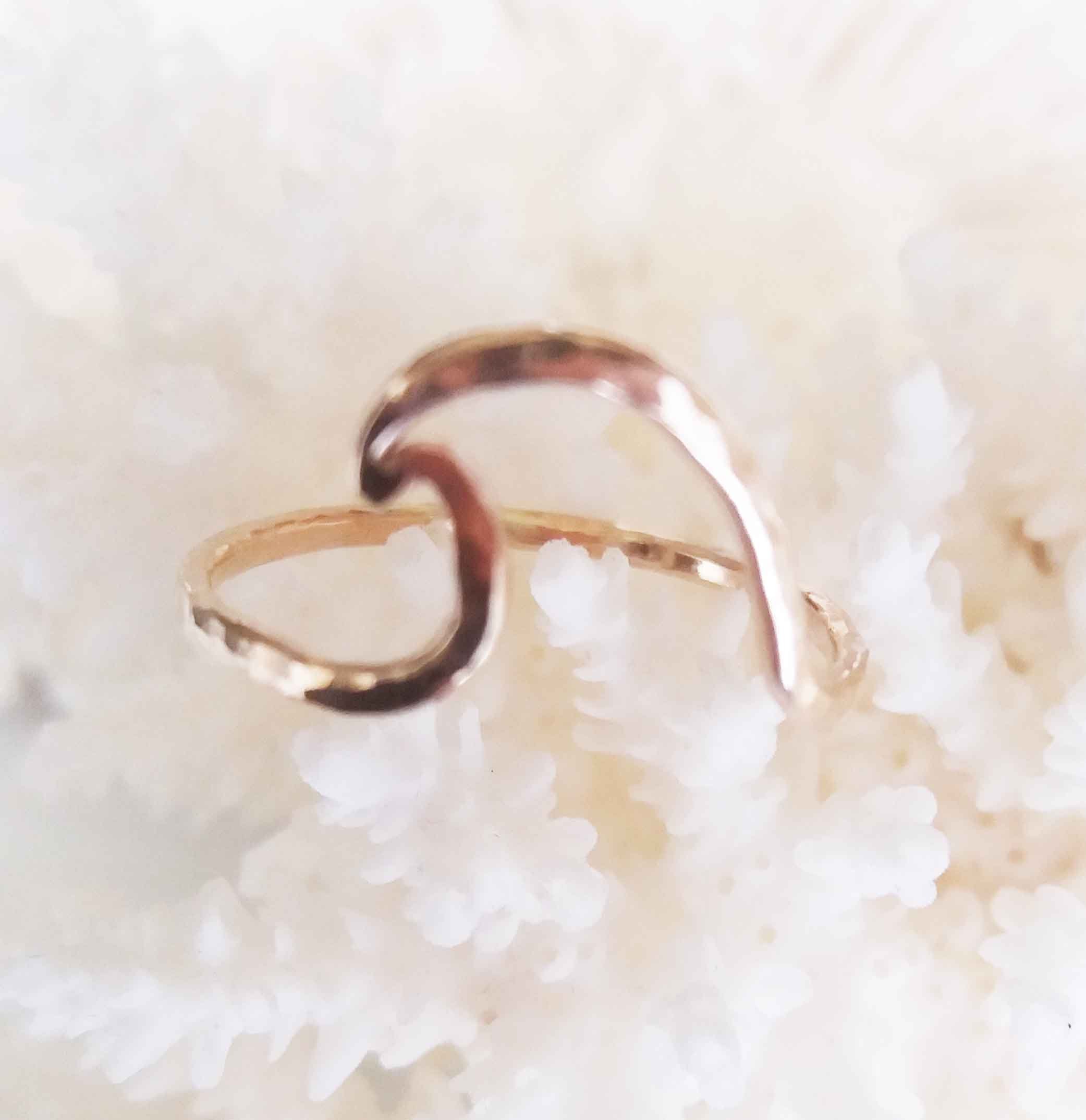 Ocean Wave Ring 14K Gold Wave Ring Mermaid Ring Summer | Etsy