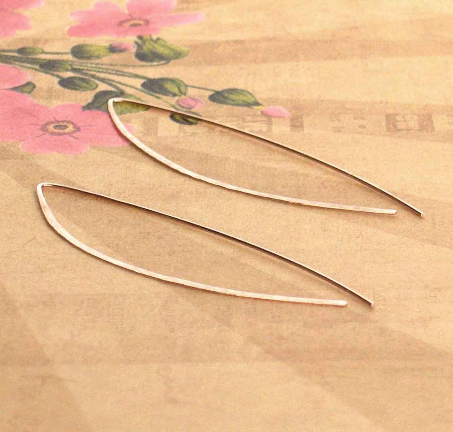 Rose Gold Bow Arc Hoop Earrings 3 Inch Earrings Open Hoop - Etsy