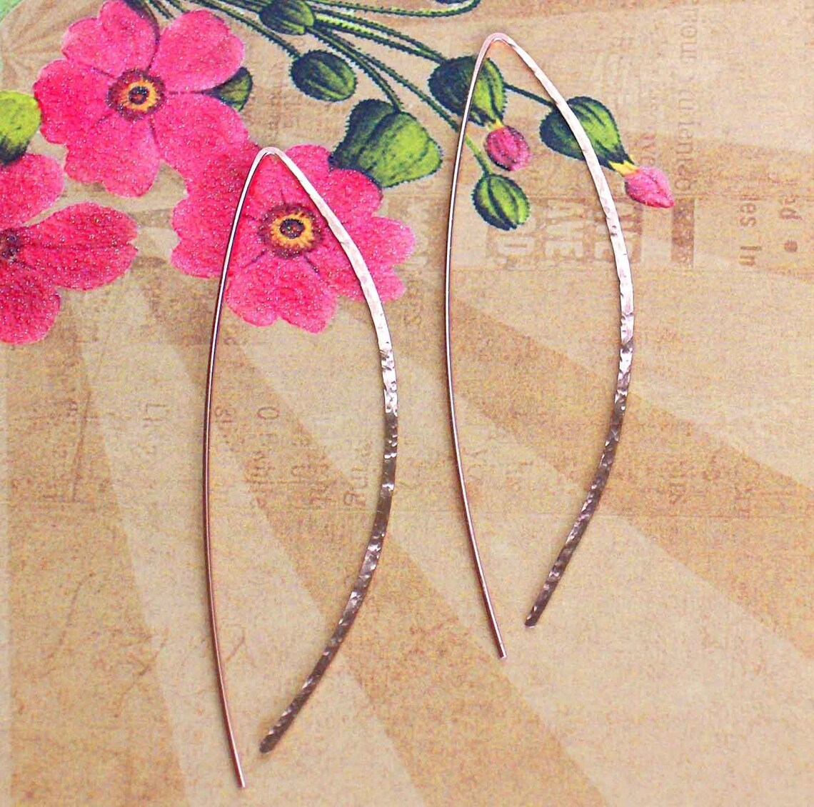 Rose Gold Bow Arc Hoop Earrings 3 Inch Earrings Open Hoop - Etsy