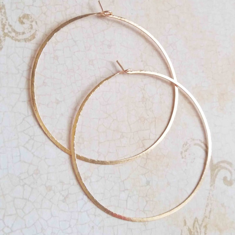 Solid 14k Gold Hoops - Etsy