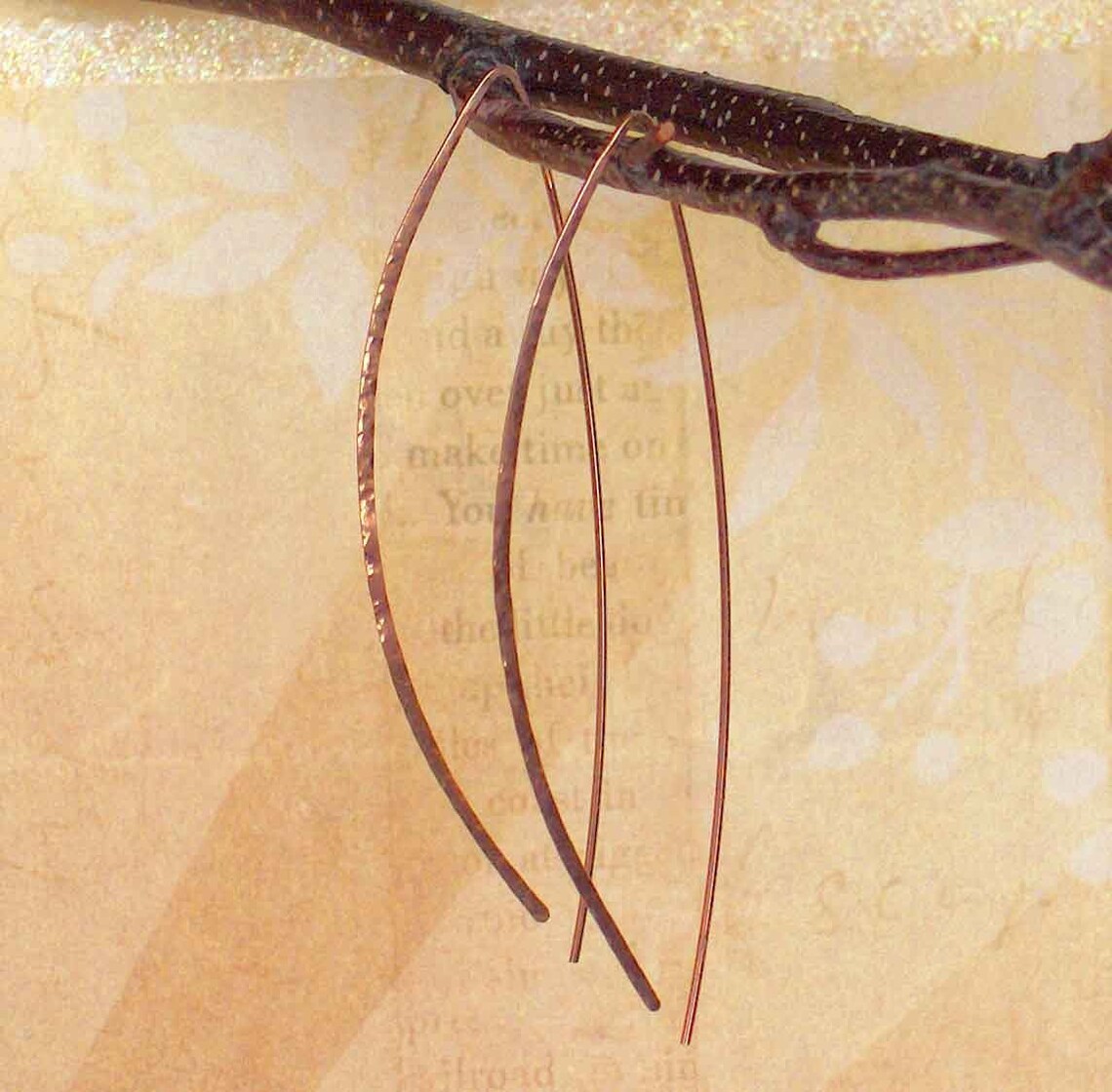 Rose Gold Bow Arc Hoop Earrings 3 Inch Earrings Open Hoop - Etsy