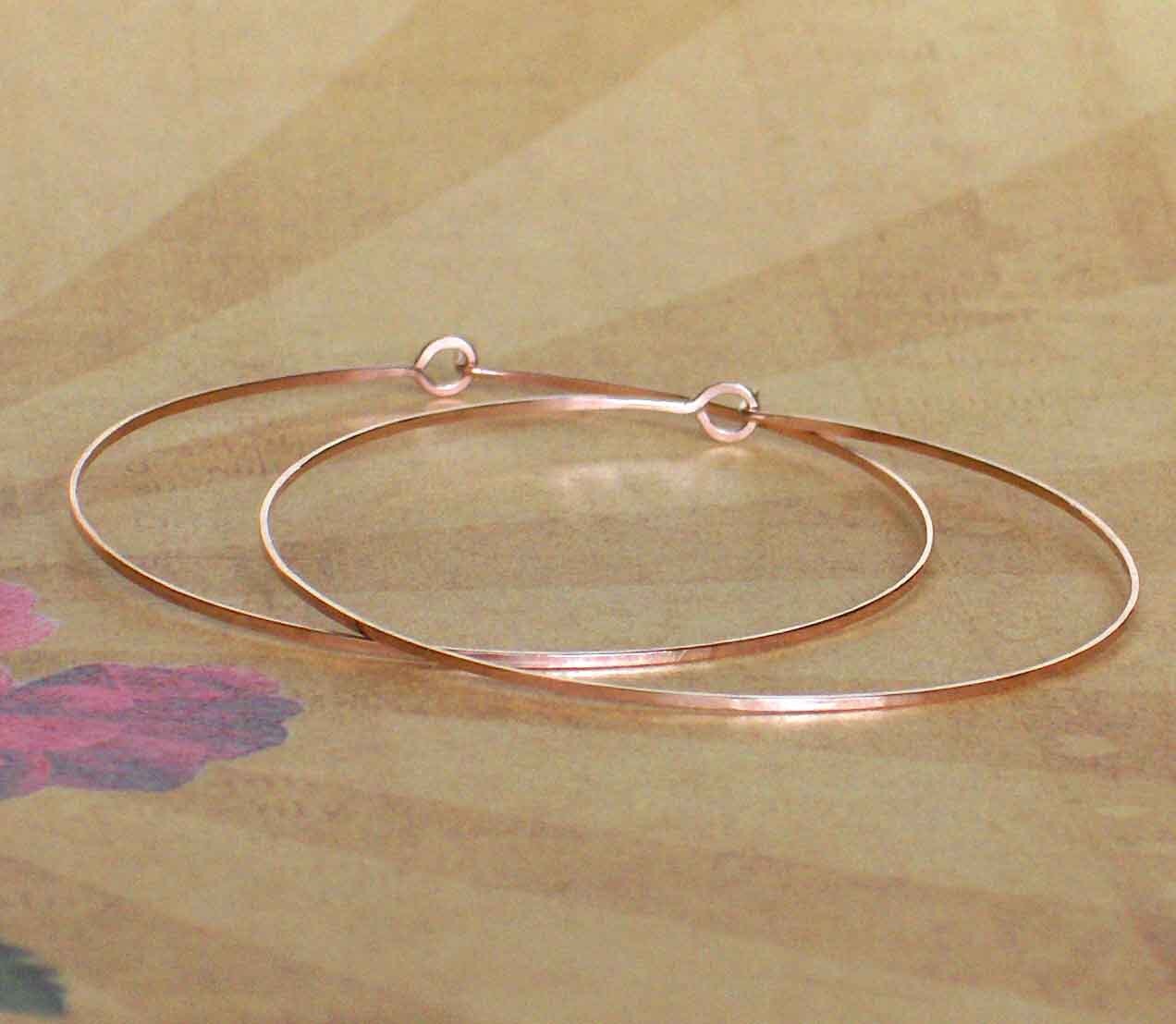 Delicate Rose Gold Hoops Flat Front 14 K Rose Gold Filled - Etsy