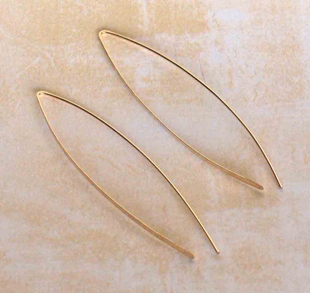 Gold Arc Threader Hoop Earrings 14k Gold Filled Threaders | Etsy