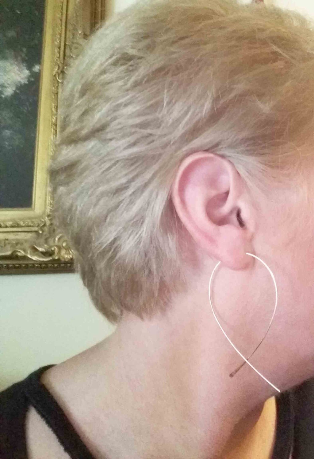 Lightweight Loop Cross Over Threader Hoop Earrings Delicate | Etsy