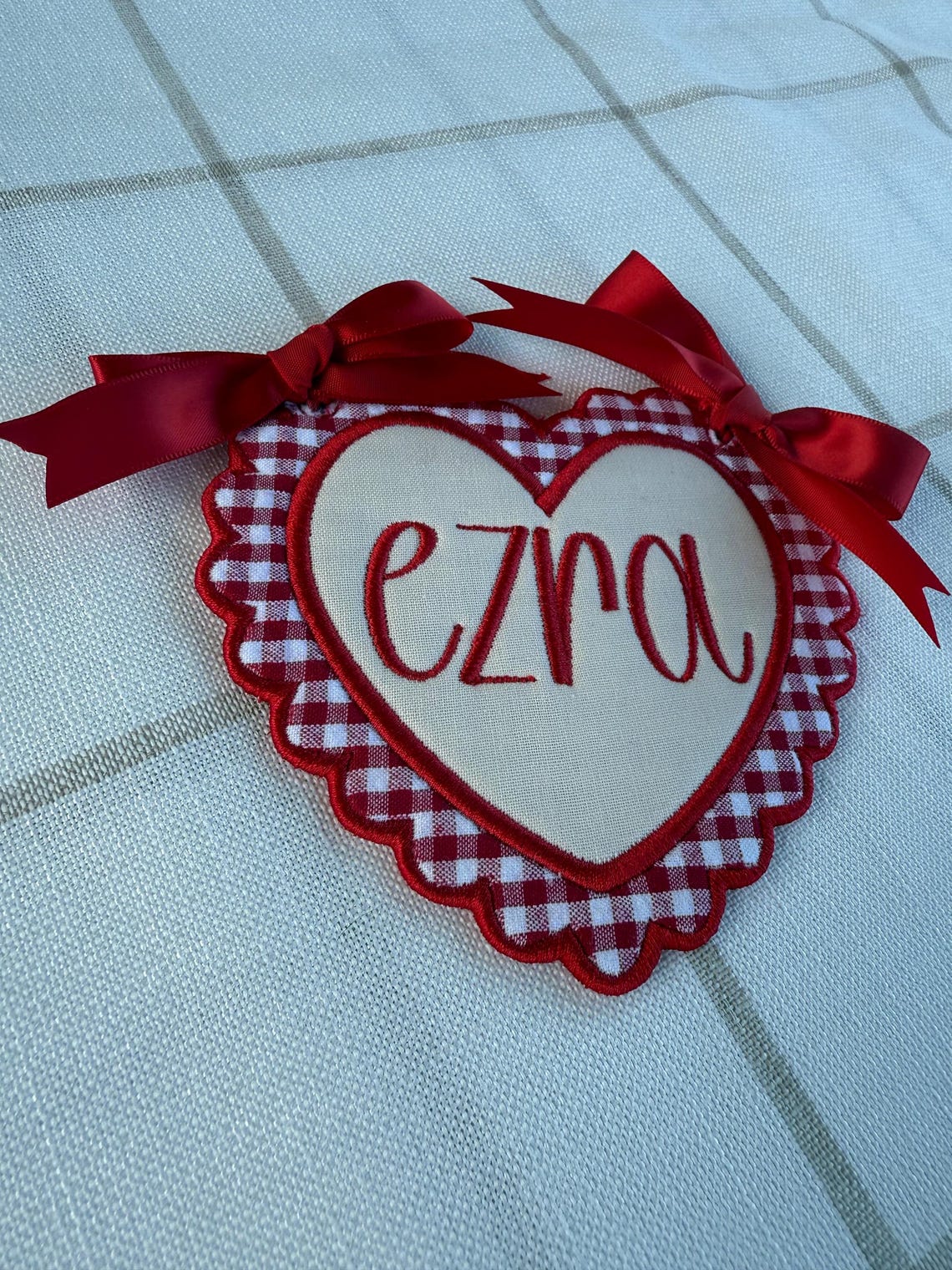 Personalized Embroidered Heart Tag • Valentine's Day Gift Tag - Etsy