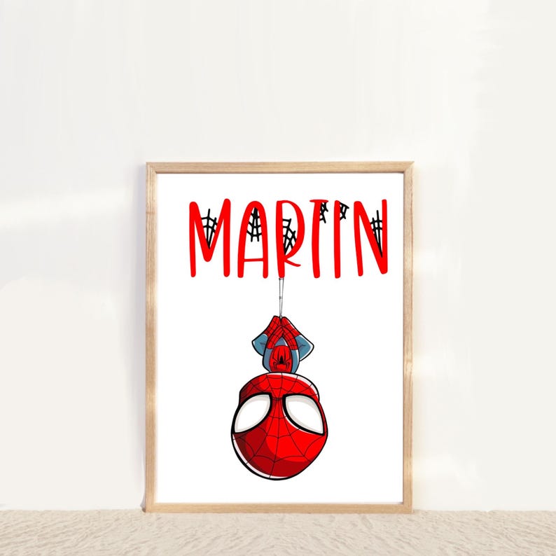 Personalized Spiderman Children's Poster - Etsy