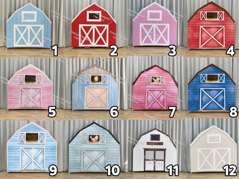 Pink Farm Barn Arch Backdrop Stand Cover Backdrop Frame for Baby Shower ...