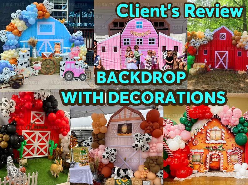 Pink Farm Barn Arch Backdrop Stand Cover Backdrop Frame for Baby Shower ...