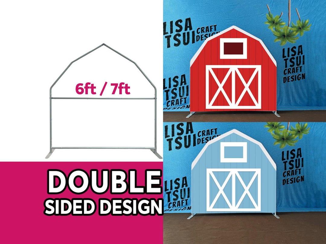 Red Farm Barn Arch Backdrop Stand Cover Backdrop Frame for Baby Shower ...